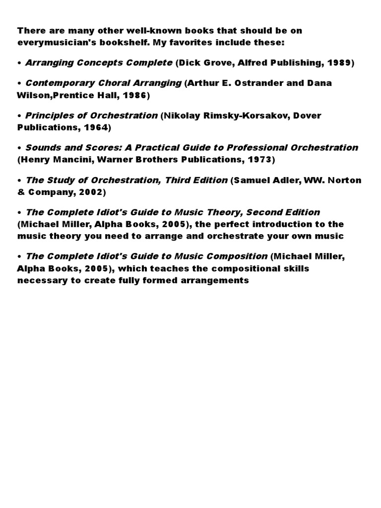 Essential Music Theory and Arrangement Books | PDF | Art