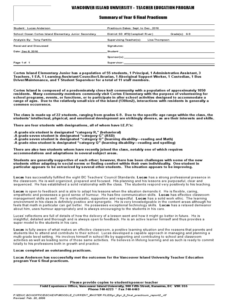 Final Practicum Report Complete | PDF | Wellness