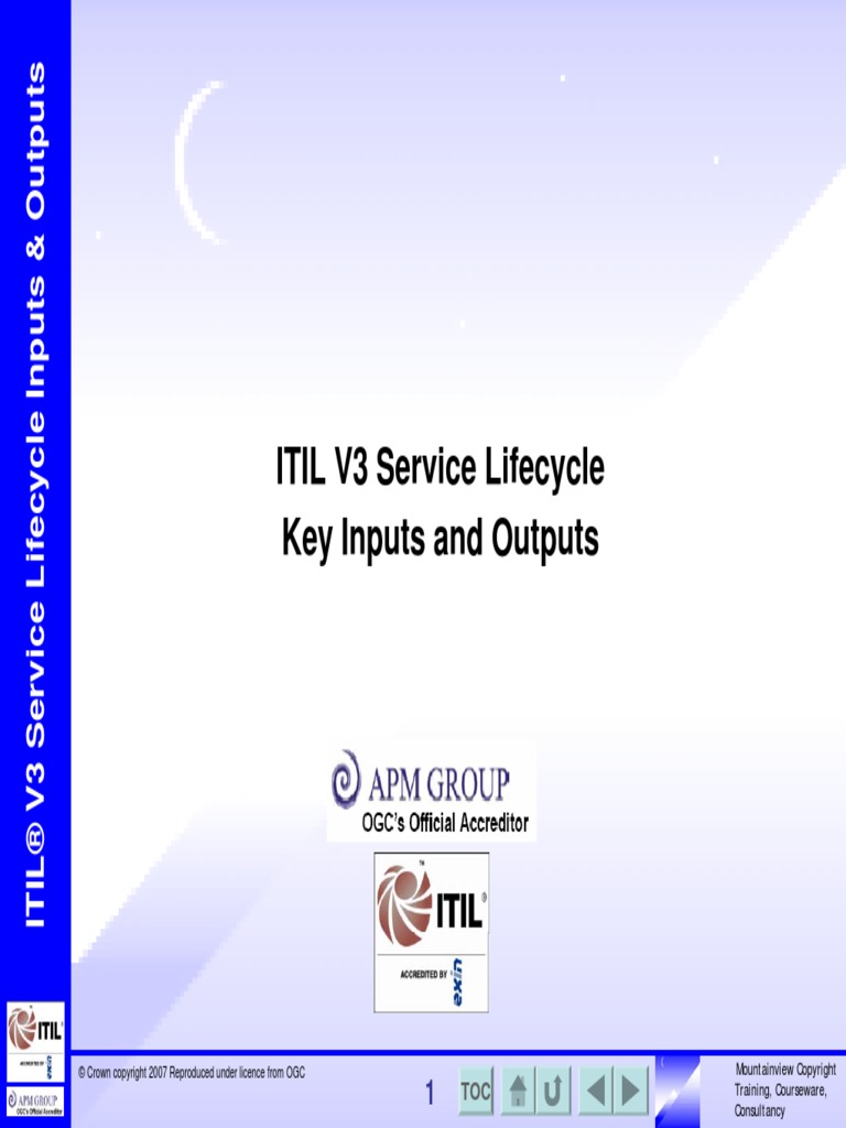 ITIL V3 Lifecycle Key Input and Outputs v3.3 | PDF | Valuation (Finance ...