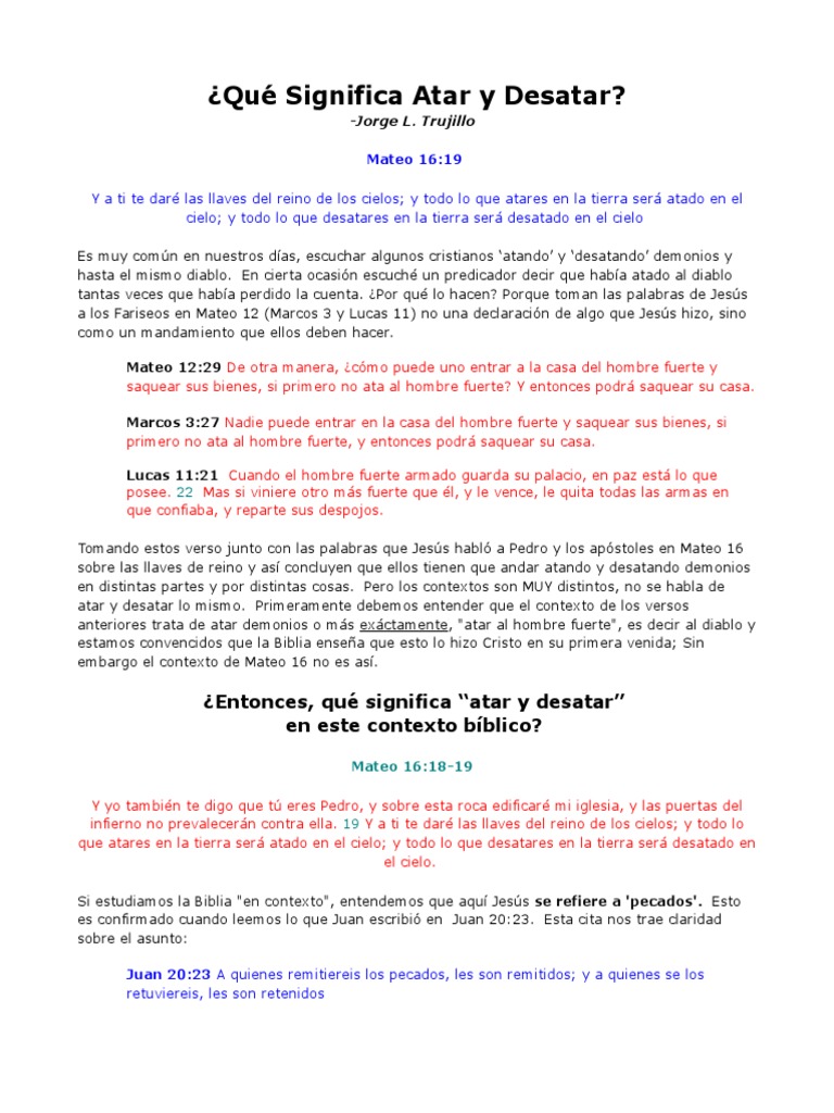 Qué Significa Atar y Desatar | PDF | San Pedro | Iglesia cristiana