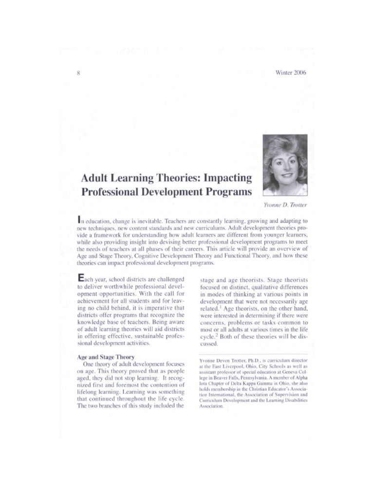 Adult Learning Theories - Impacting Professional Development Programs ...
