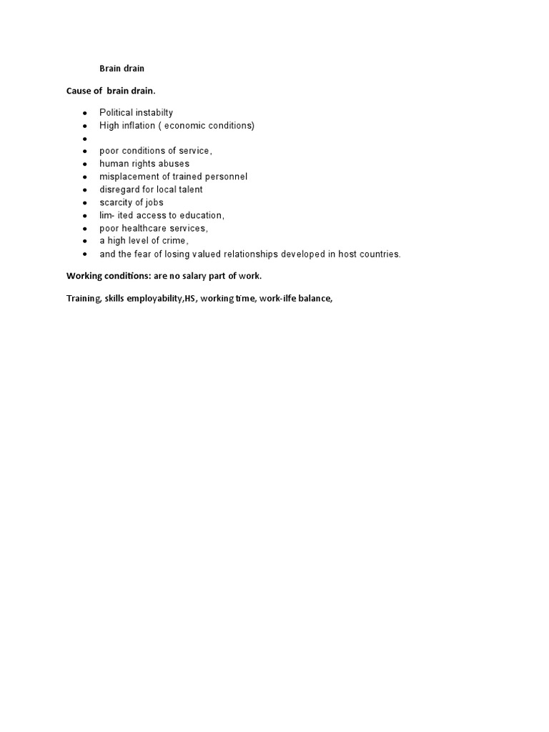 Causes of Brain Drain Explained | PDF | Social Science