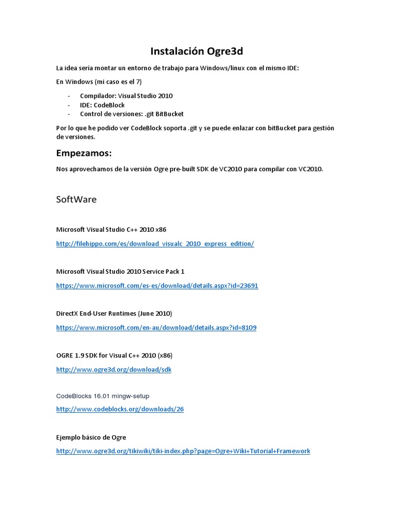 Instalación Ogre3d | PDF