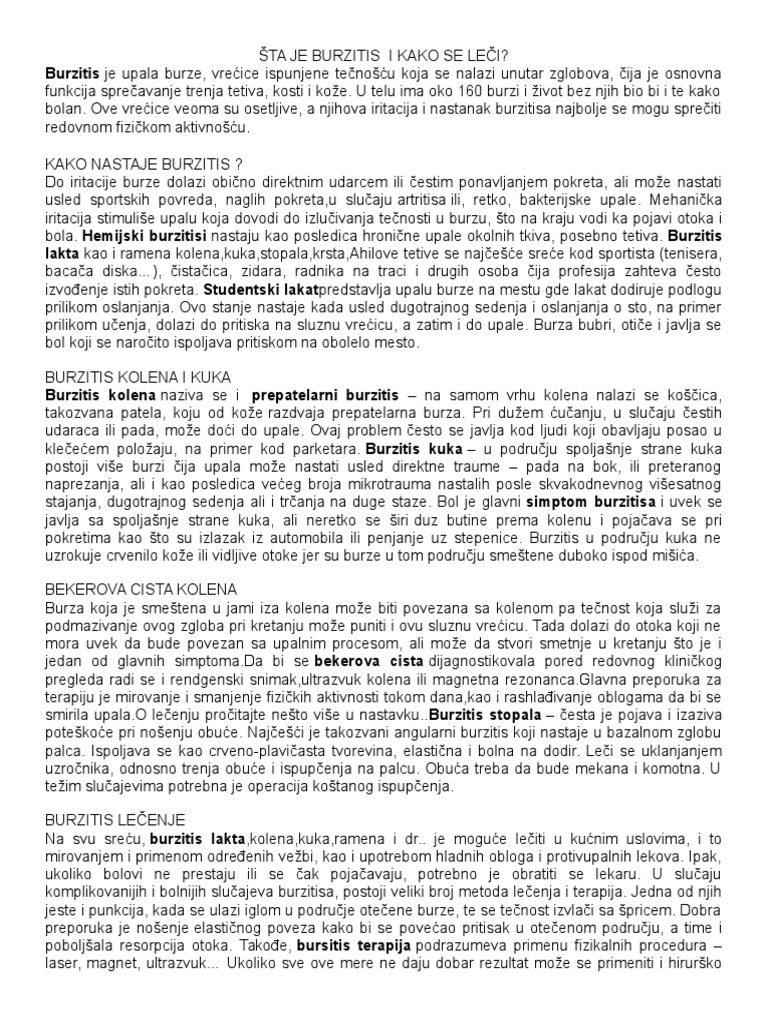 BURZITIS - Bekerova Cista | PDF