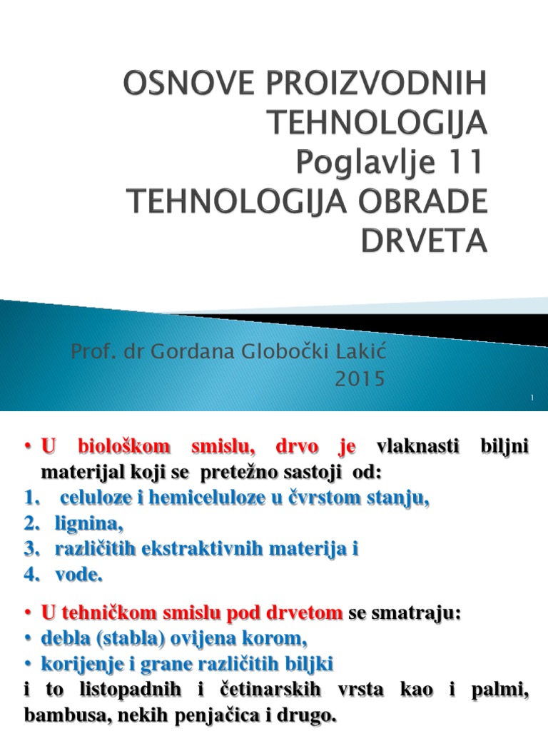 Tehnologija Obrade Drveta | PDF