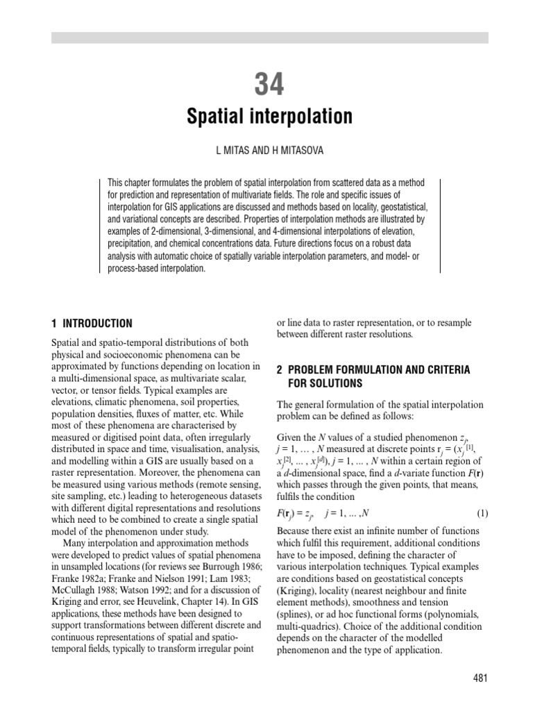Spatial Interpolation | PDF | Interpolation | Geographic Information System