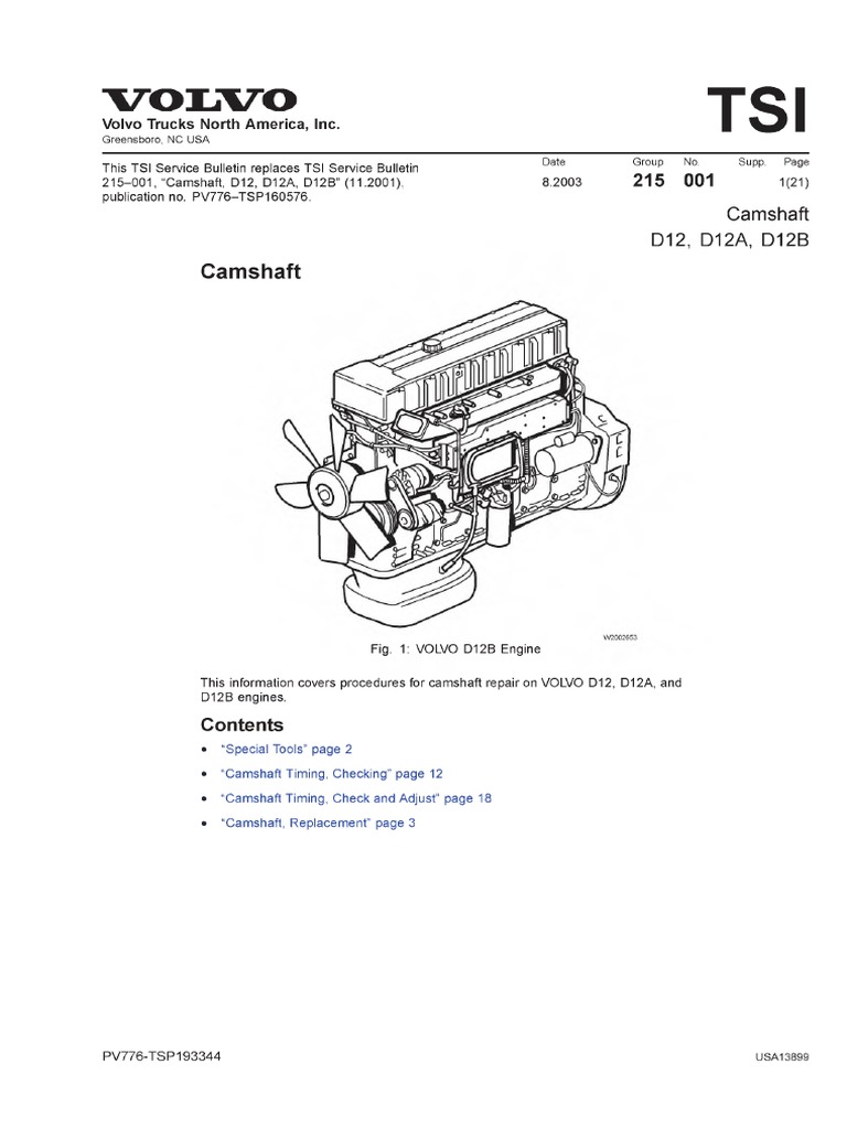 Volvo d12 Workshop Manual Less Specifications Abby PDF | PDF | Nut (Hardware) | Bearing (Mechanical)