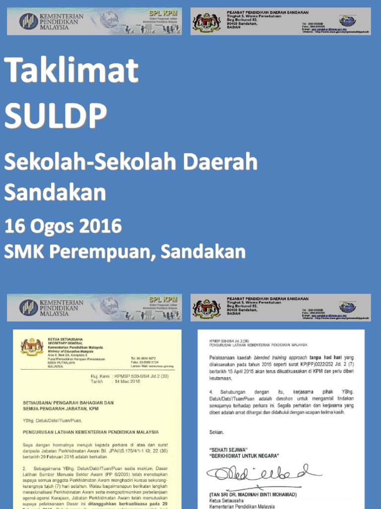 Taklimat SULDP 160816 PPD Sandakan | PDF