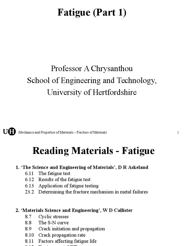 Understanding Fatigue in Materials Science | PDF | Fatigue (Material ...