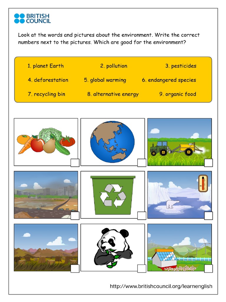 Kids Print Environment Vocabulary | PDF
