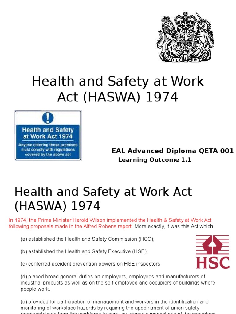Overview of HASAWA 1974 Regulations | PDF | Employment | Occupational ...