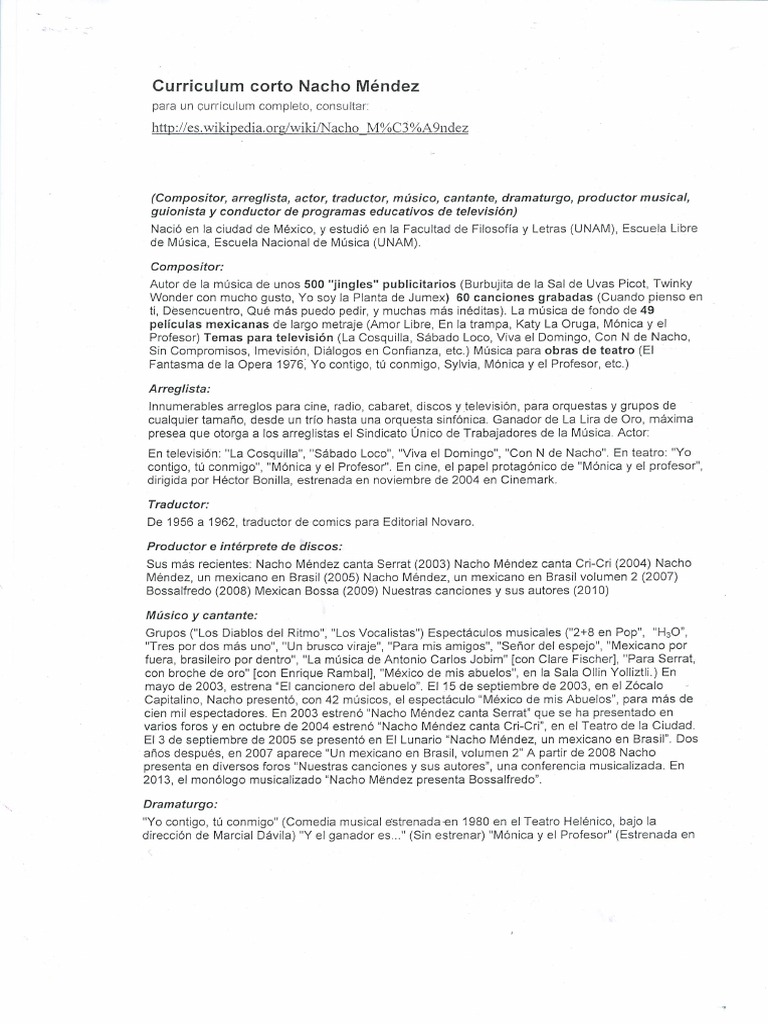 CV Nacho Mendez 1 PDF | PDF