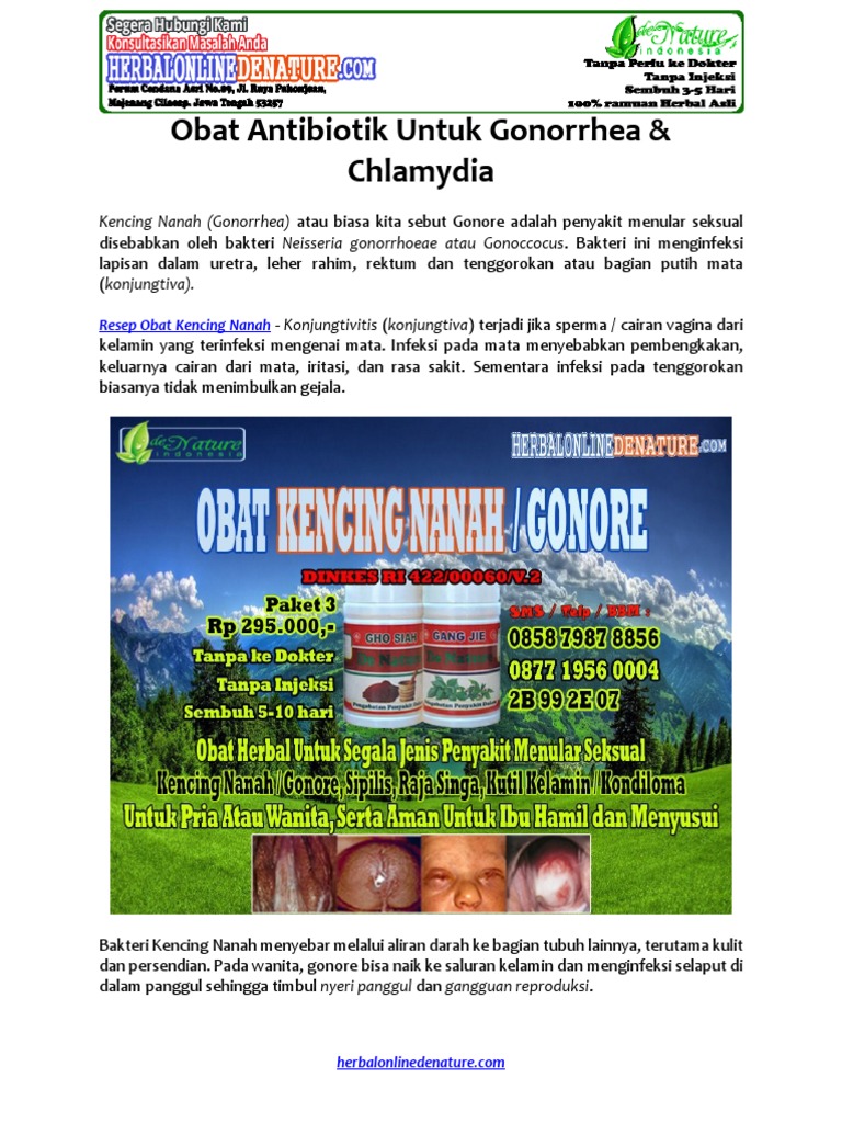 Obat Antibiotik Untuk Gonorrhea & Chlamydia | PDF | Kesehatan Holistik