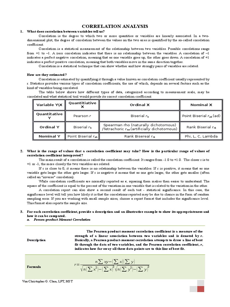 Correlation Analysis | PDF | Correlation And Dependence | Spearman's ...