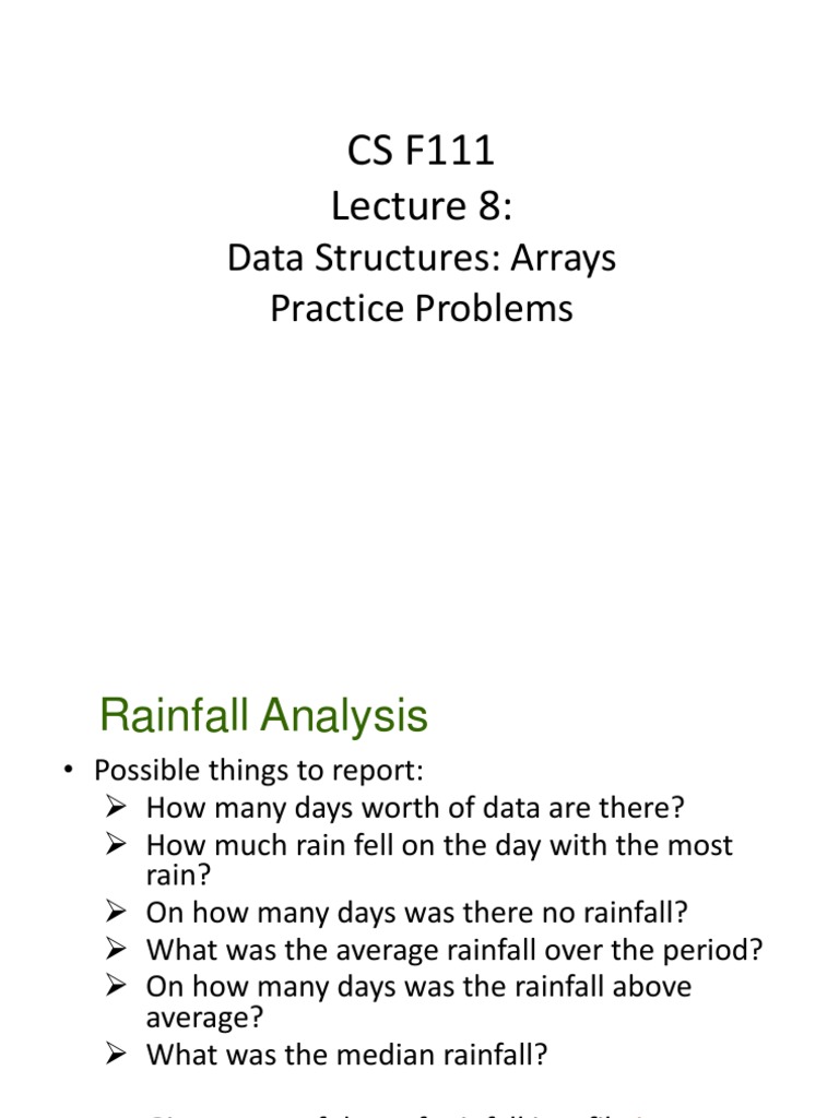 Data Structures: Arrays Practice Problems | PDF | Array Data Structure ...