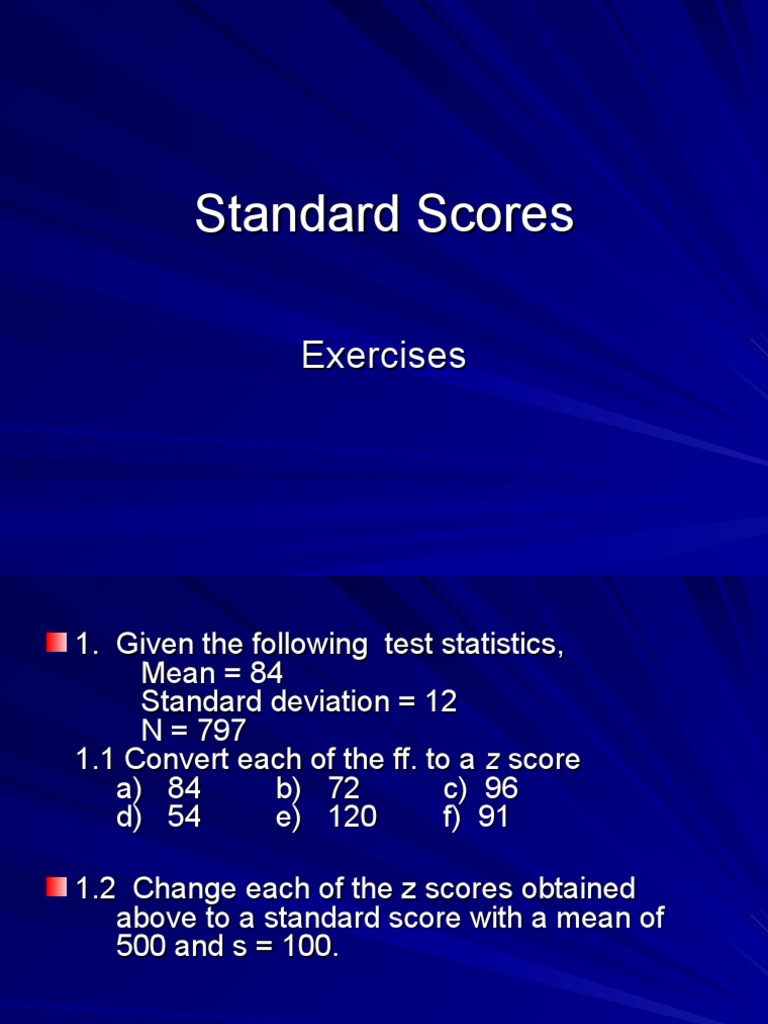 Z - Score Exercises | PDF