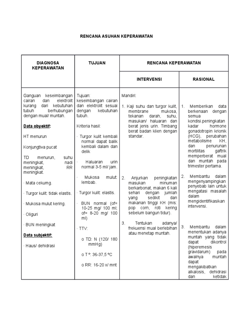 Rencana Asuhan Keperawatan | PDF