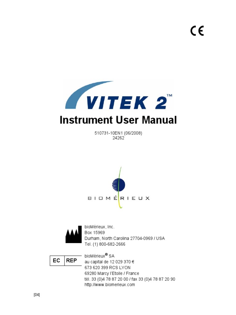 Biomerieux Vitek 2 - User Manual PDF | PDF | Waste | Computing And Information Technology