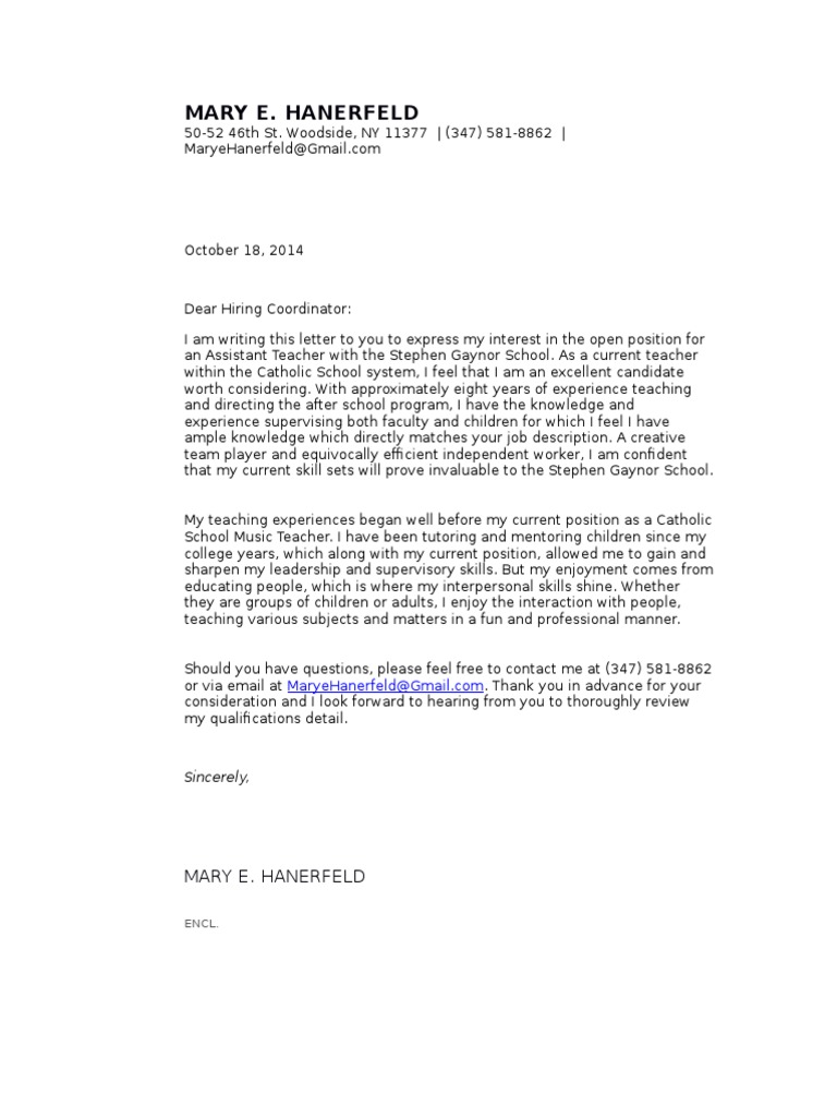 Cover Letter 3 | PDF