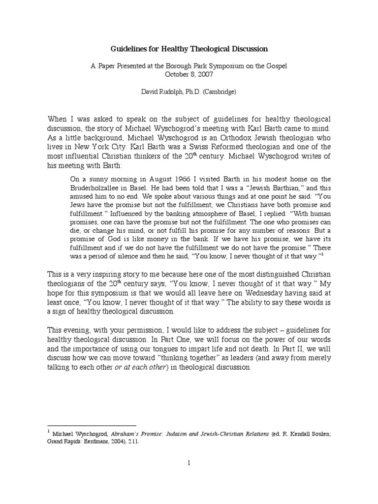Guidelines For Theological Discussion | PDF | Karl Barth | Torah