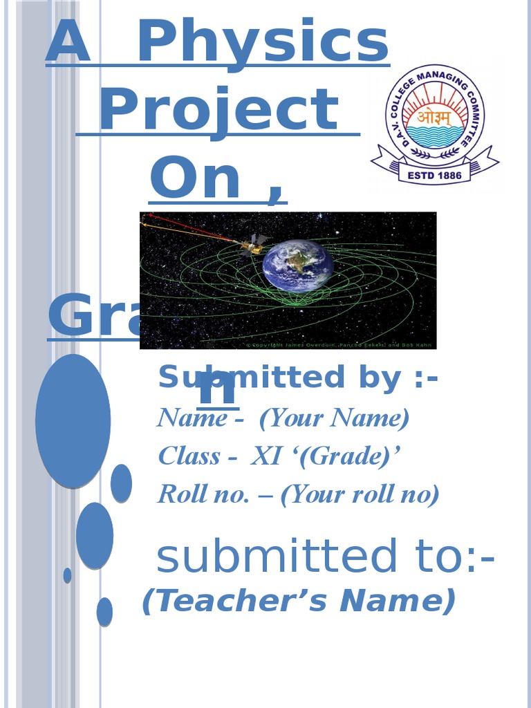 Physics Project CBSE-XI | Orbit | Gravity