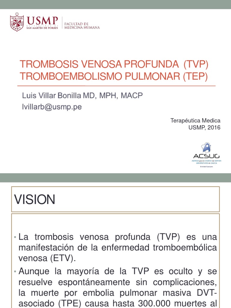 TVP Tep | PDF | Especialidades Medicas | Medicina CLINICA