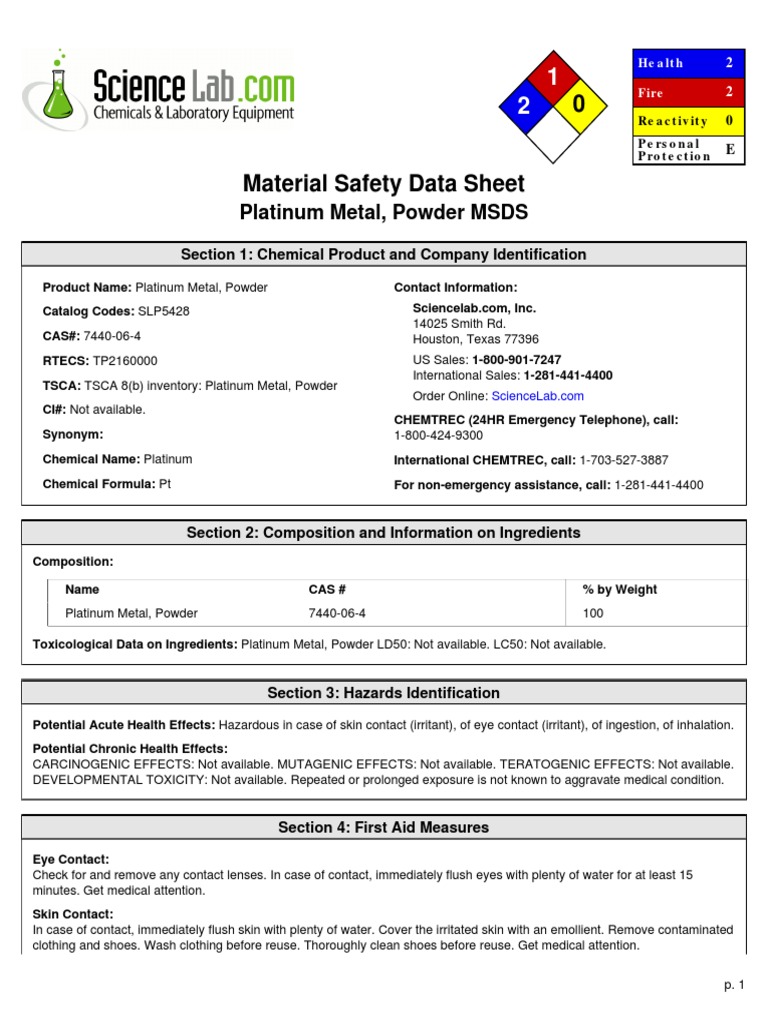 Msds PDF | PDF | Flammability | Toxicity