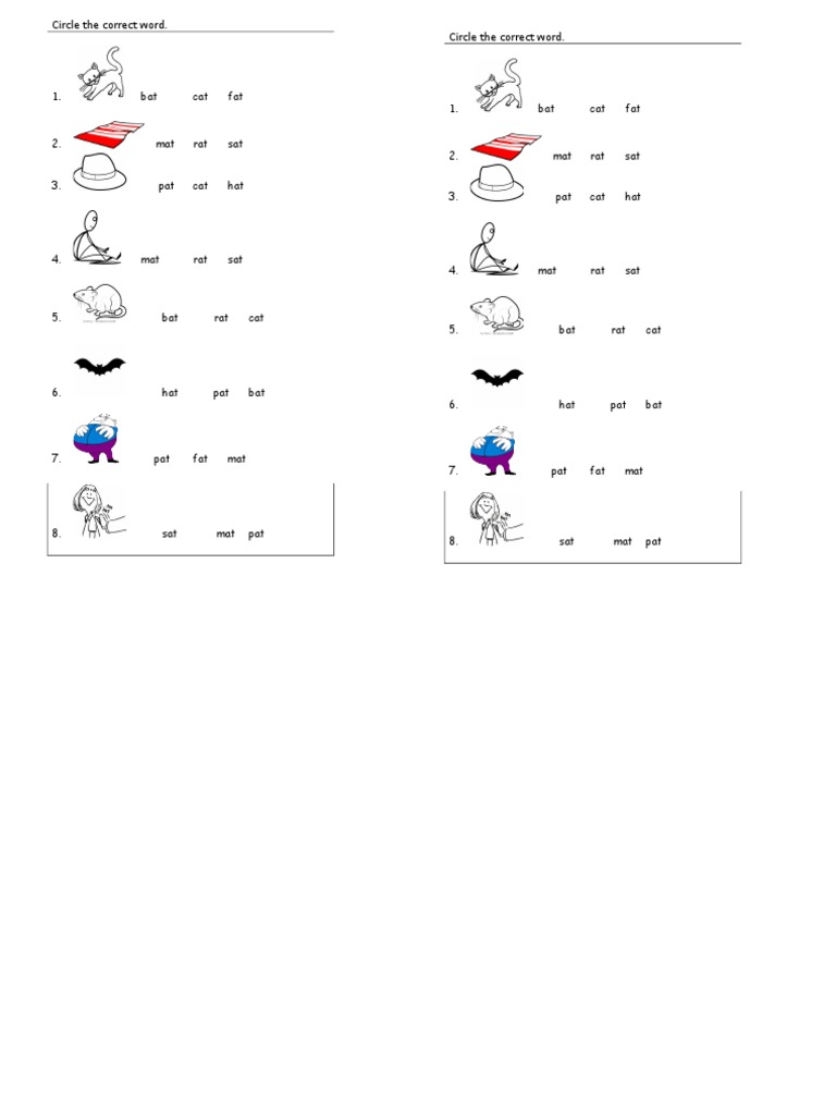 Circle The Correct Word at Phonics | PDF