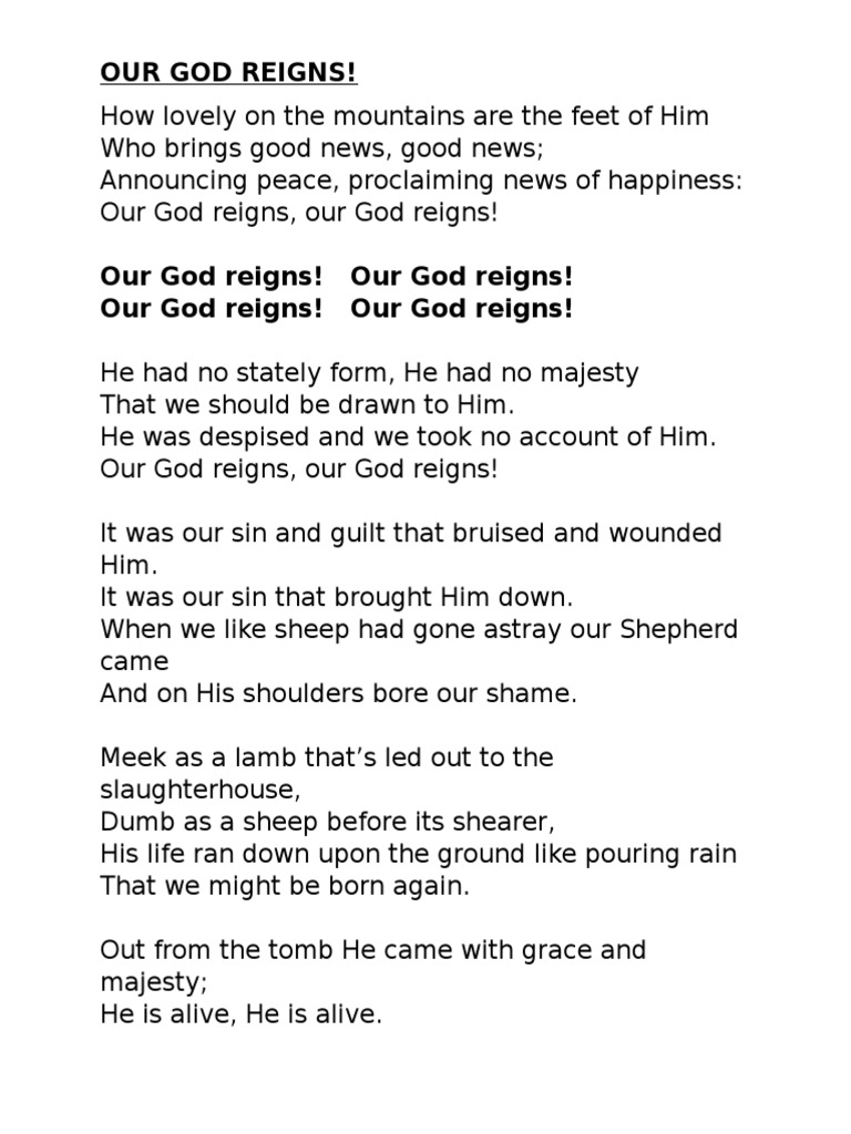 Our God Reigns | PDF