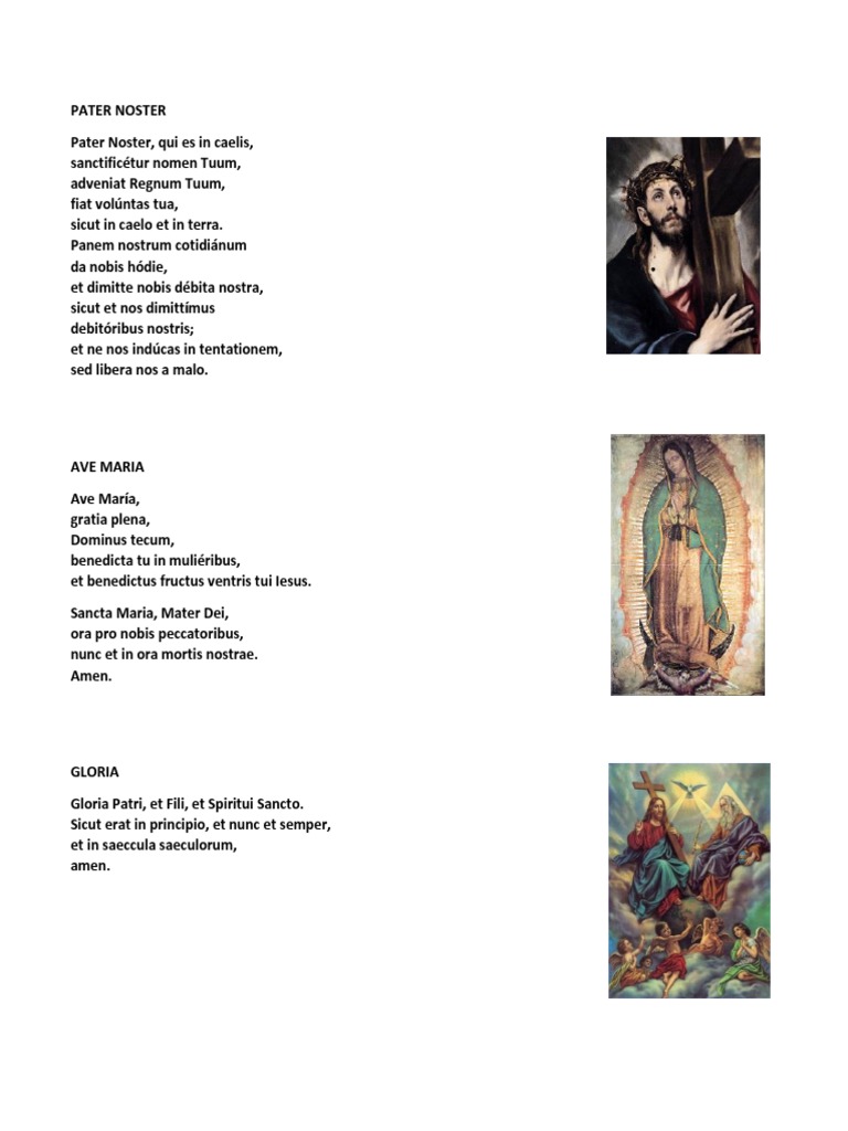 Padre Nuestro, Ave Maria y Gloria en Latin | PDF