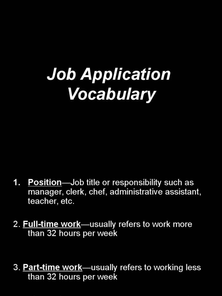 Job Application Vocab | PDF