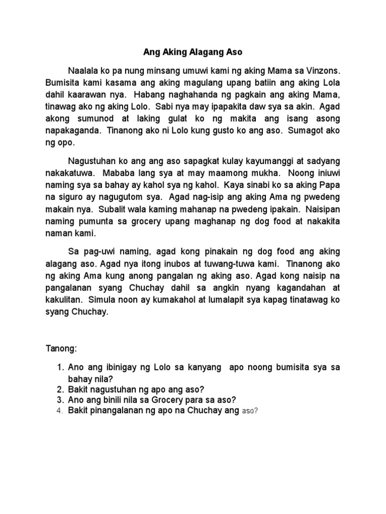 Ang Aking Alagang Aso | PDF