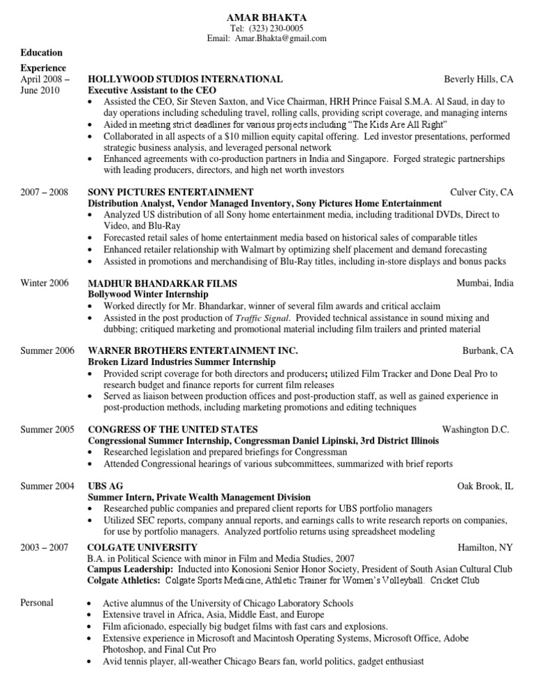 Amar Bhakta Resume - Assistant UOW | PDF | United States Congress ...