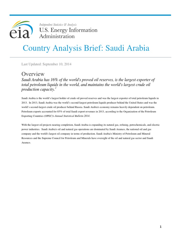 Country Analysis Brief: Saudi Arabia | PDF