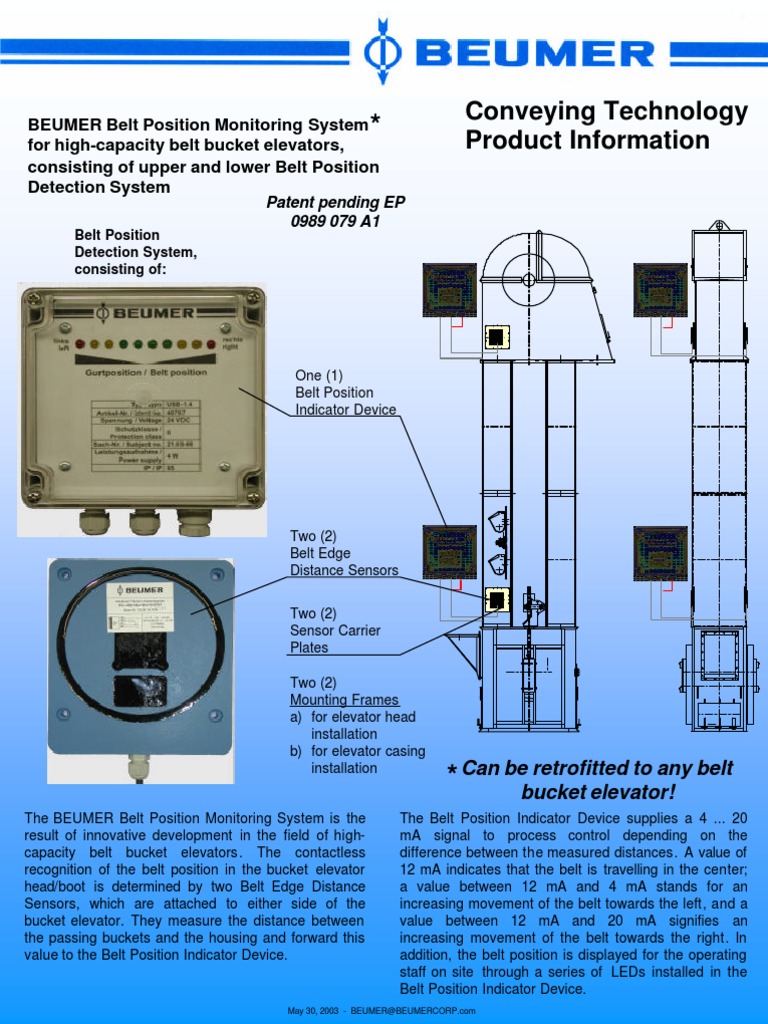 BEUMER Belt Position Monitoring System | PDF