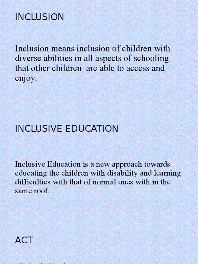 Inclusive Education | PDF | Inclusion (Education) | Teachers