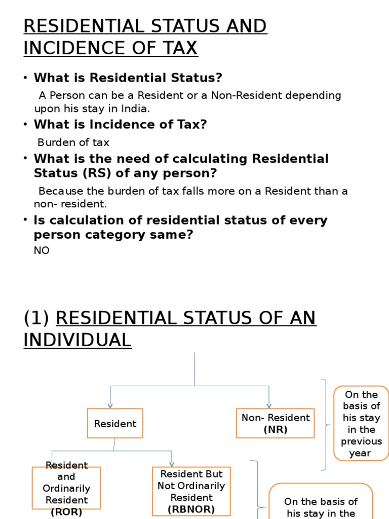 Residential Status | Download Free PDF | Income | Taxes