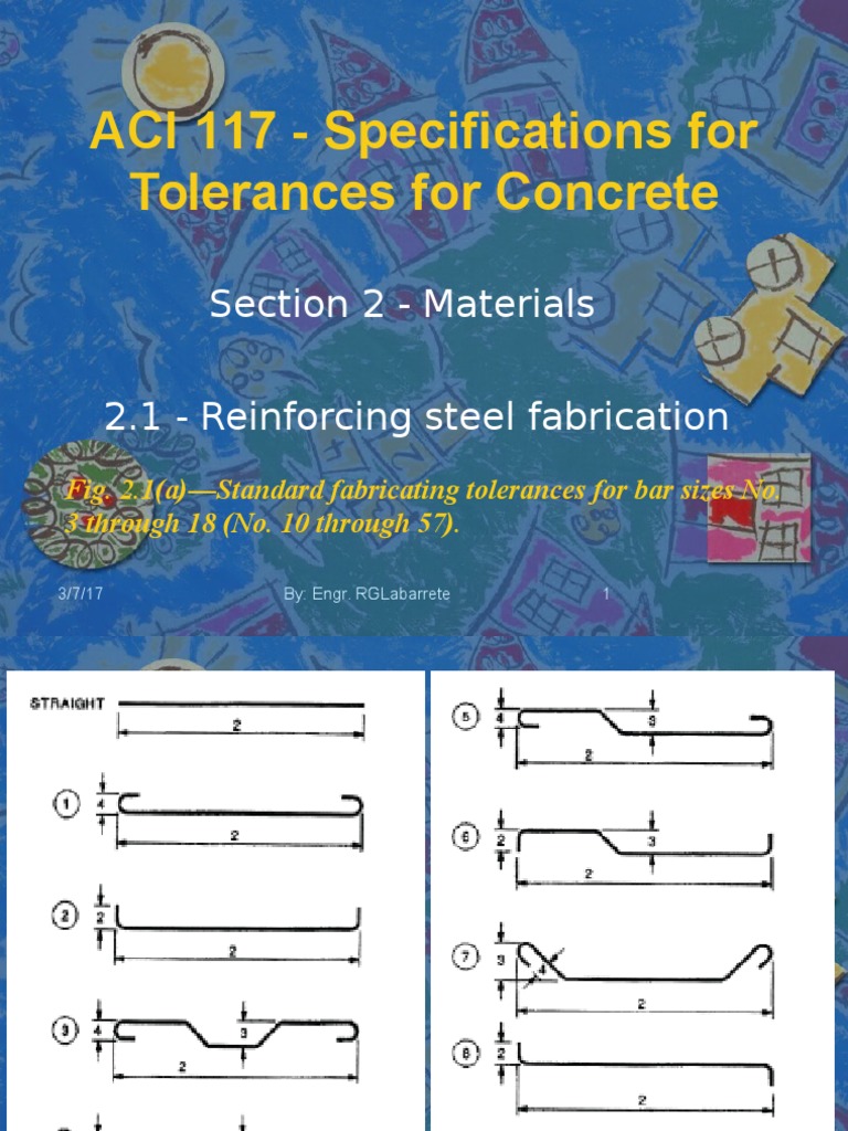 ACI 117 - Specifications For Tolerances For Concrete | PDF ...
