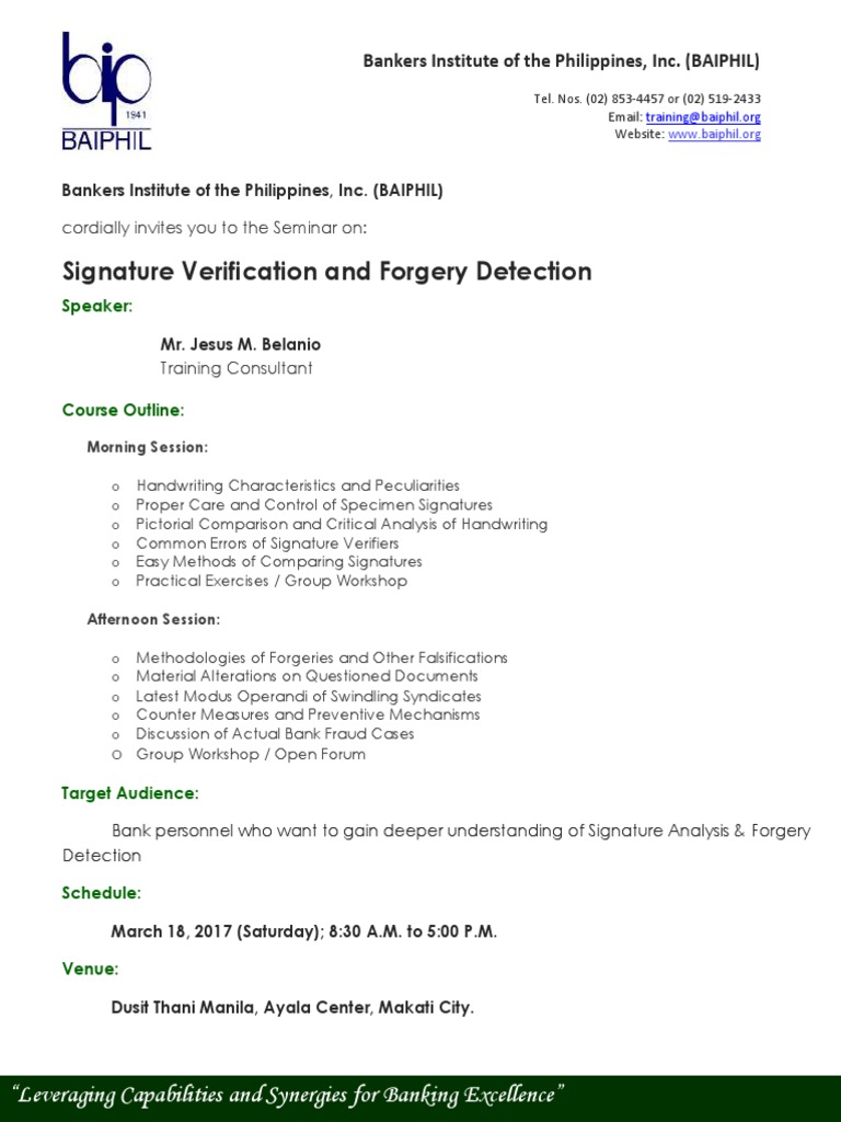 Flyer Signature Verification and Forgery Detection 03.18.17 | PDF ...