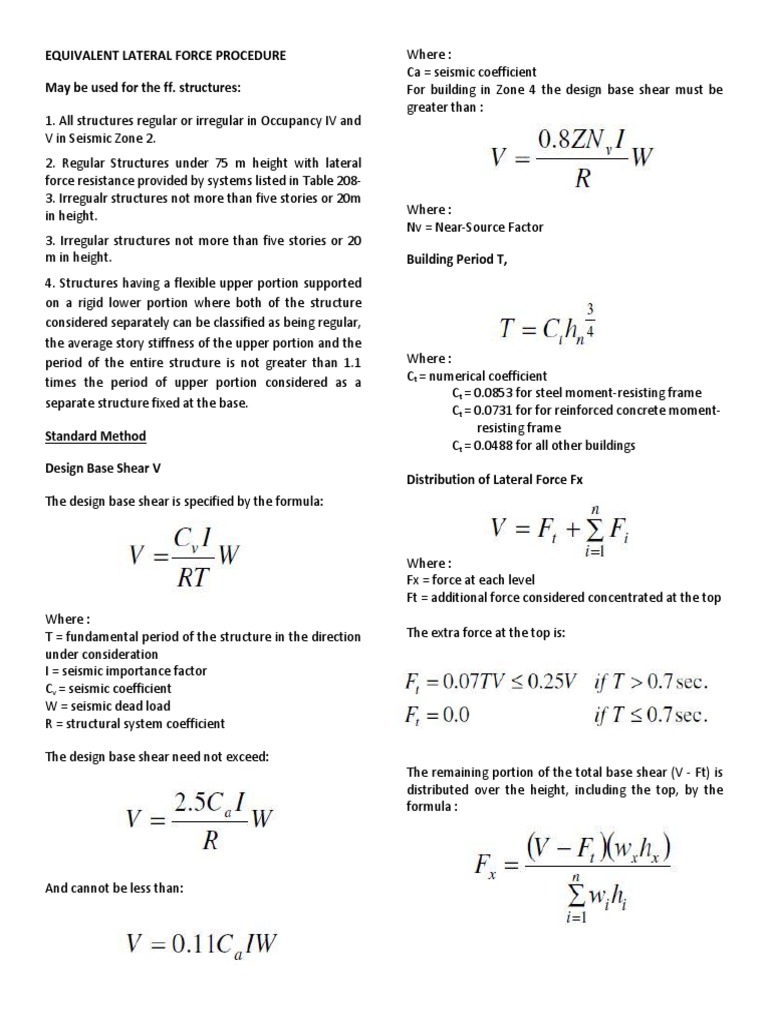 Equivalent Lateral Force Procedure | PDF | Framing (Construction ...
