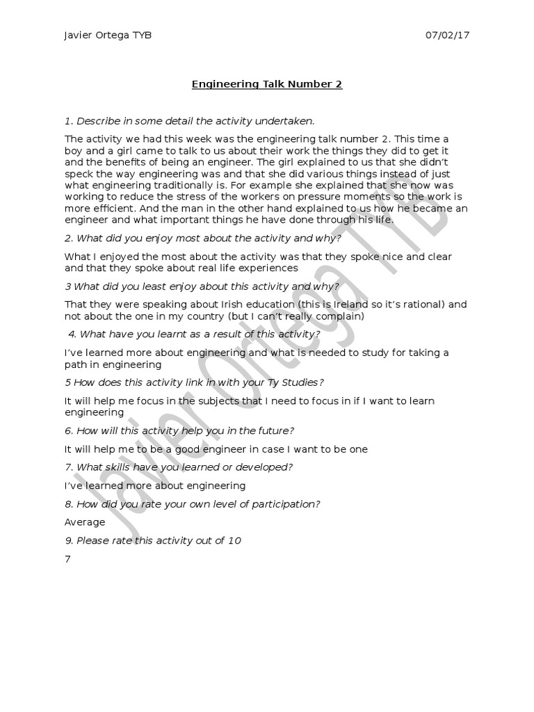 Engineering Talk 2 | PDF