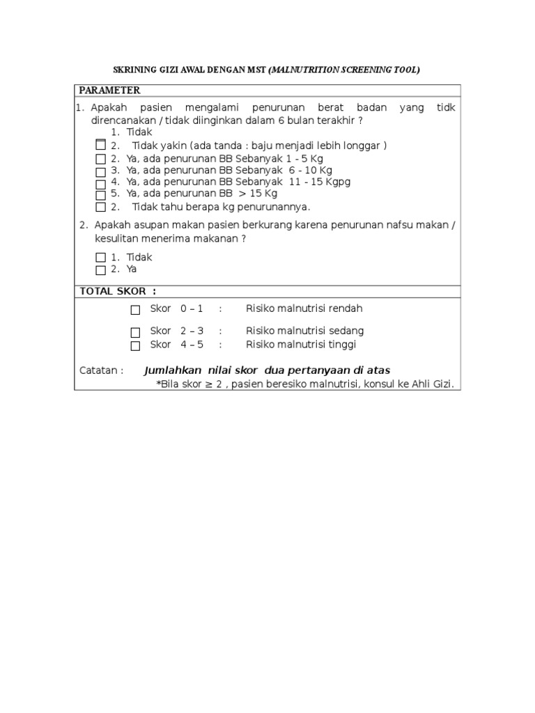 Skrining Awal Dengan MST | PDF