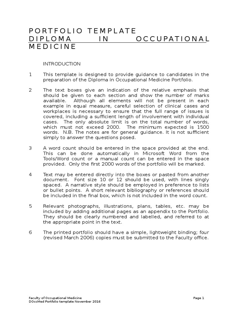 DOccMed Portfolio Template Guide | PDF | Employment | Physical Therapy
