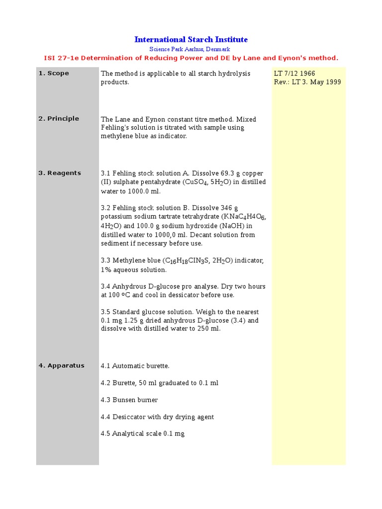 Lane and Eynon's Method | Titration | Solution
