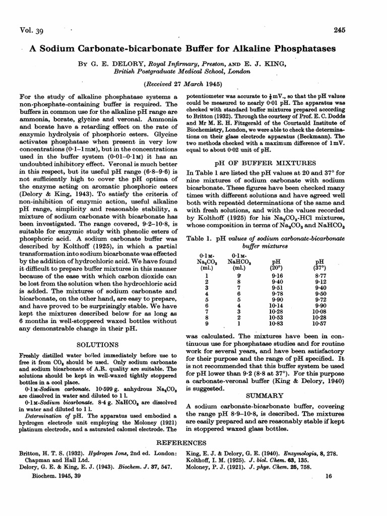 Sodium Carbonate-Bicarbonate Buffer | PDF | Buffer Solution | Sodium ...