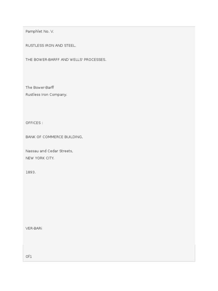 Pamphlet of Bower-Barff Process | PDF | Plumbing | Iron