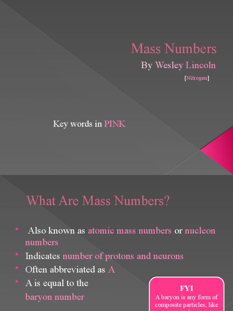 Mass Numbers | PDF