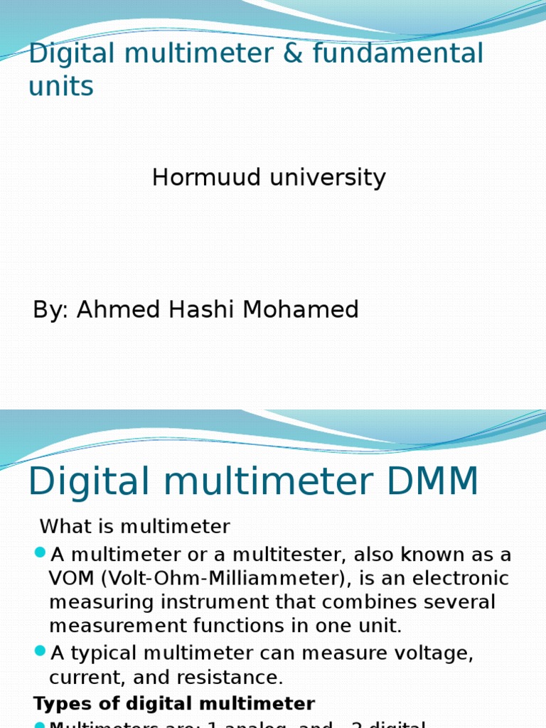 Digital Multimeter and Fundamental Units | PDF | Teaching Methods ...