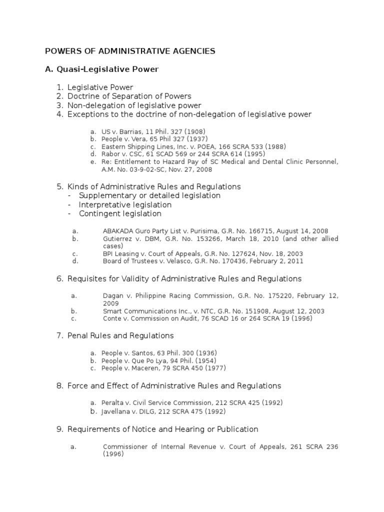 Powers of Administrative Agencies | Download Free PDF | Government ...