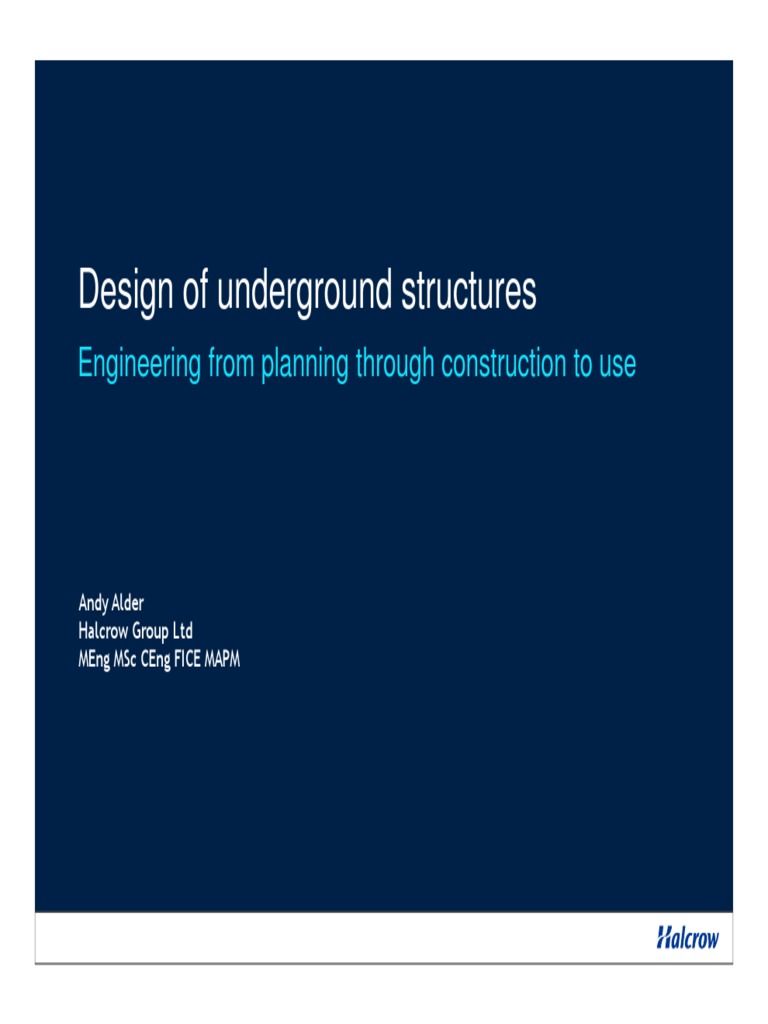 Design of Underground Structures PDF | Download Free PDF | Risk ...